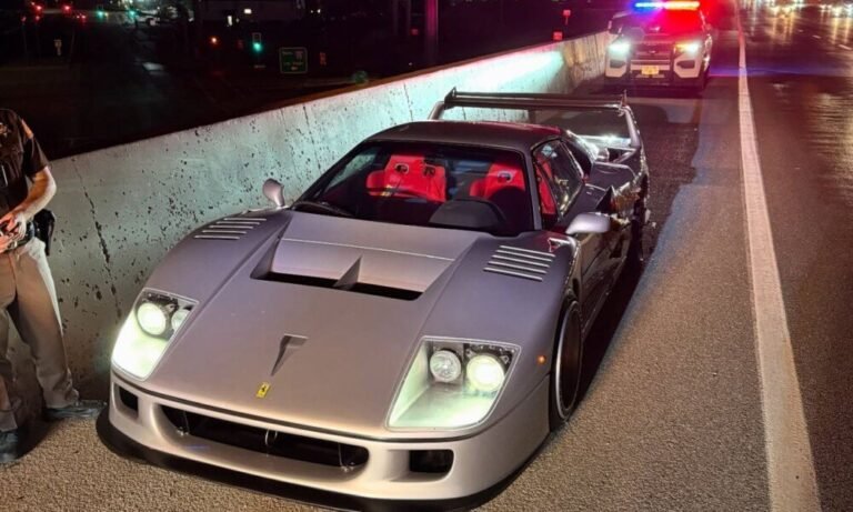 Hit & run: Semi-truck crashes into a $3 million Ferrari F40 LM - Cobra ...